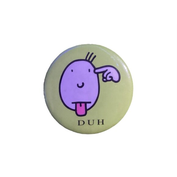 Accessories | Vintage Duh Pin Green Face Design With Tongue Out 9s ...